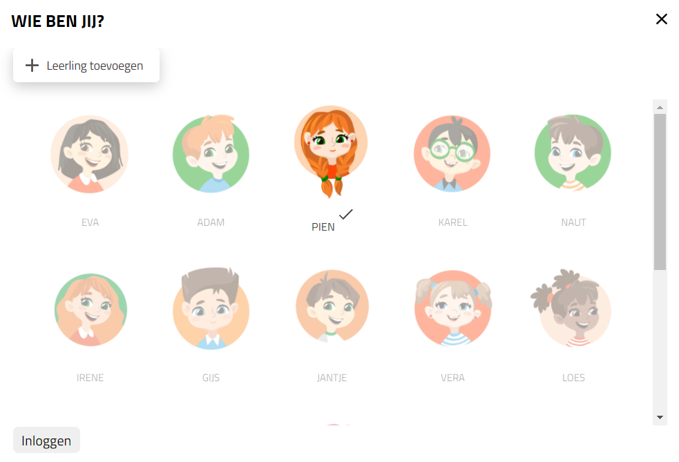 Inloggen als leerling